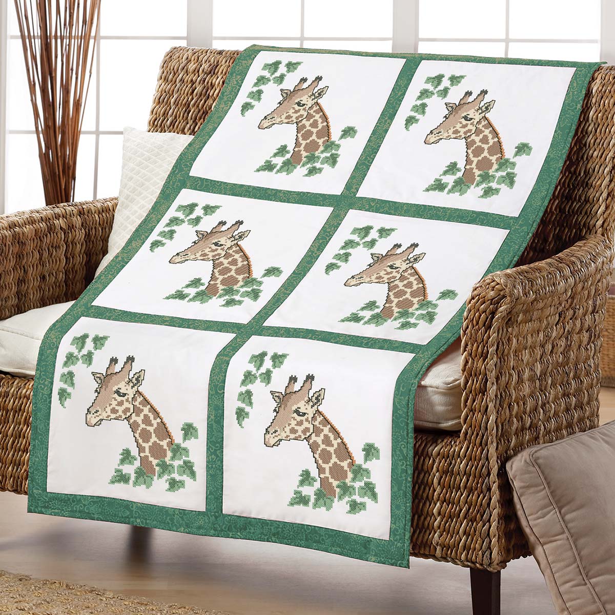 Herrschners® Giraffe Quilt Blocks Stamped Cross-Stitch